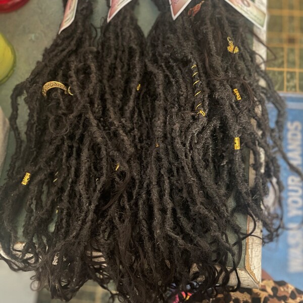 Medium Curly Jade Locs 100% Human Hair - Etsy