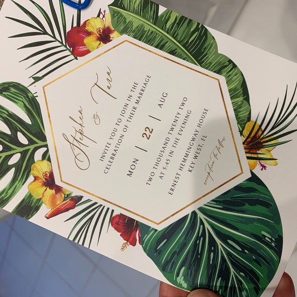 Tropical Table Numbers Template, Wedding Table Number Card Instant ...