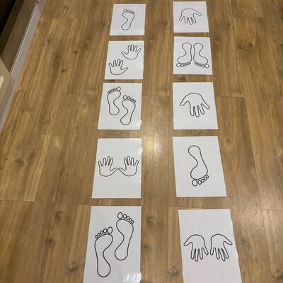 White Floor Sensory Path Set Printable Hopscotch Floor Decals for ...