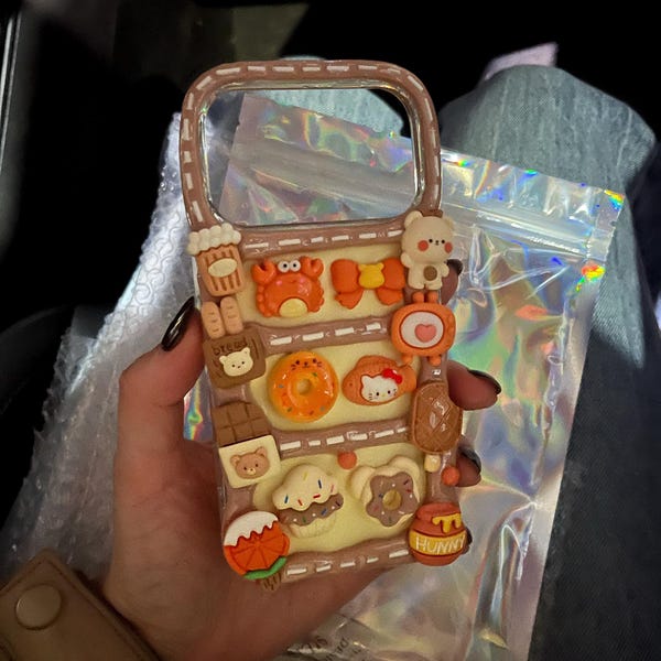 Coffee & Tea Decoden Phone Case, Handmade Whipped Cream Glue - Etsy