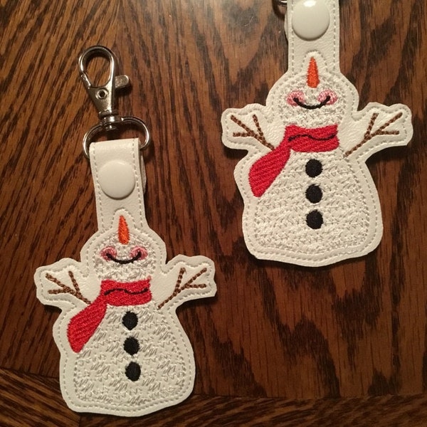 ITH Happy Snowman Key Fob, Christmas Bag Tag, Christmas Snap Tab ...