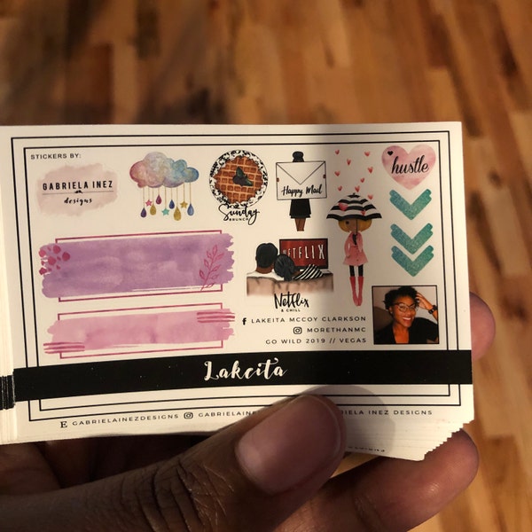 Custom Sticker Contact Cards for Planner Meet Ups & Events - Etsy