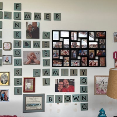 Wall Scrabble Tiles , 4.5 Wood Tile Blocks, Gallery Wall Decor ...