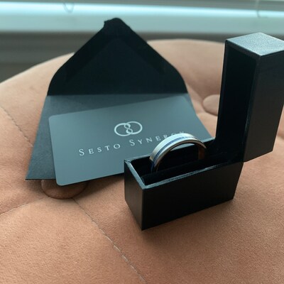 Black Zirconium Ring With YOUR Finger Print Engraved Free Text ...