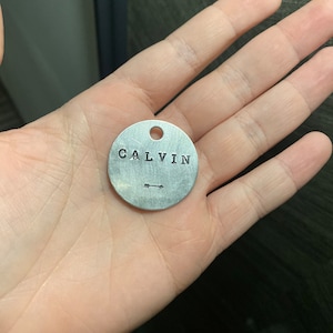 Custom Hand Stamped Dog Tags Simple Handmade Pet Id Tag Metal Circle ...