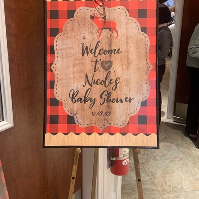 Winter Woodland Baby Shower Sign, Rustic Baby Shower Decorations ...