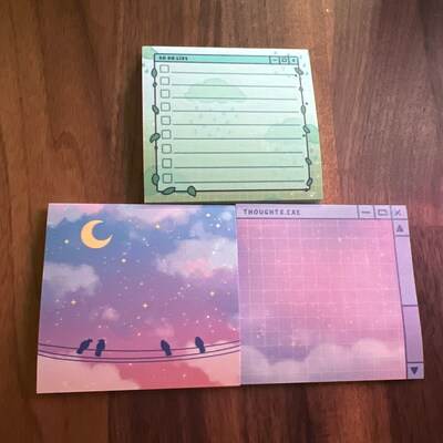 Birds Sticky Note Kawaii Dreamy Aesthetic - Etsy