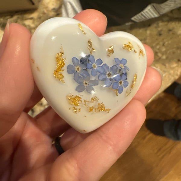 Small Forget Me Not Heart Keepsake - Plant Urn for Human Ashes, Mini ...