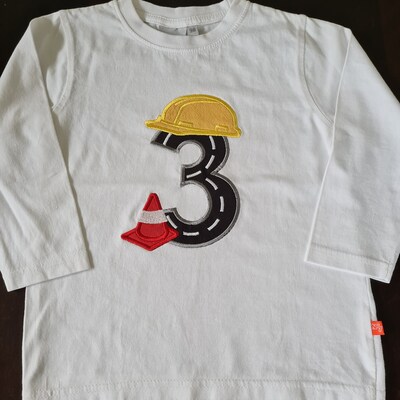 Number 3 Construction Digital Applique Embroidery File in 4x4 5x7. - Etsy