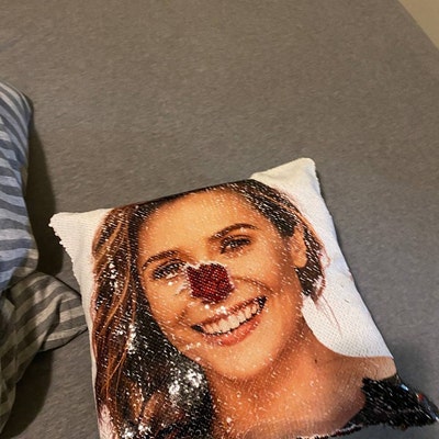 Lin Manuel Miranda Lip Bite Meme Sequin Pillow Cover, Celebrity Sequin ...