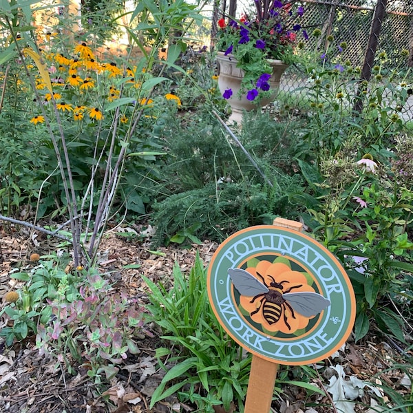Bees' Pollinator Work Zone - Yard and Garden Sign - Etsy