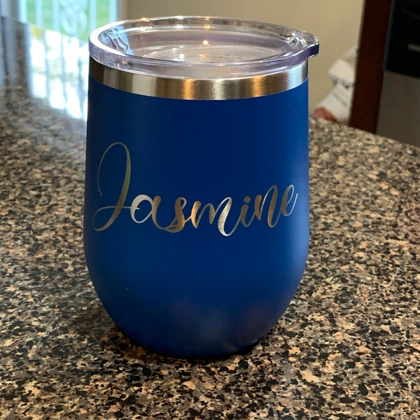 Personalized Wine Tumbler Name Laser Engraved Custom Stainless Steel ...