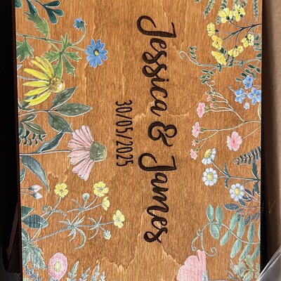 Happy Retirement Guestbook Wooden Retirement Guest Book Photo Album ...