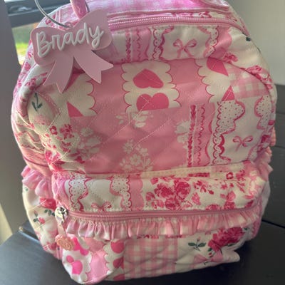 Personalized Acrylic Bow Bag Tag Coquette Bow Keychain Custom Bow Name ...