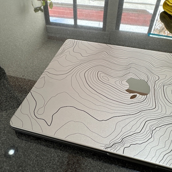 Geographic Contour Map MacBook Transparent Skin | Abstract Topography ...