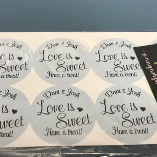 Love is Sweet, Love is Sweet Stickers, Wedding Stickers, Custom ...