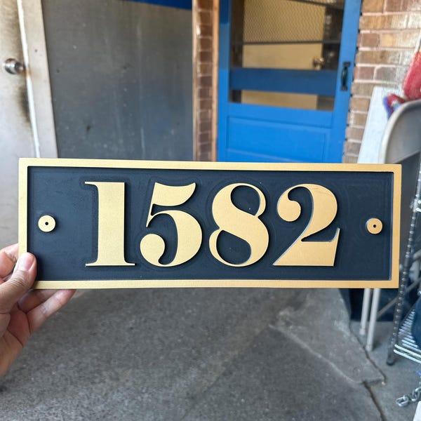 Custom Mid Century House Number Sign, House Number Vertical, Antique ...