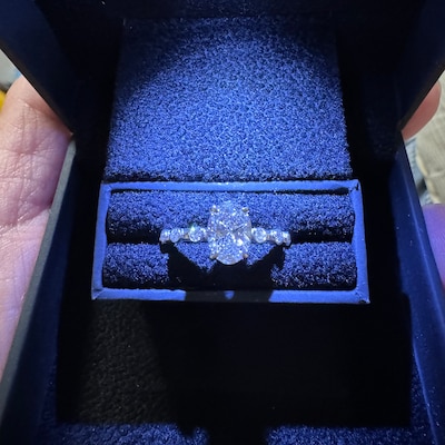 8 Ct Radiant Cut F/VS1 Lab Grown Diamond Engagement Ring 14k White Gold ...