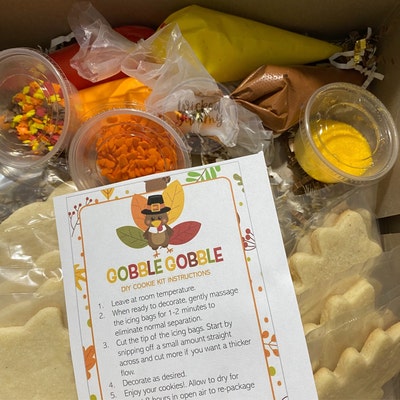 Printable Thanksgiving DIY Cookie Kit Instructions Cards, Thanksgiving ...
