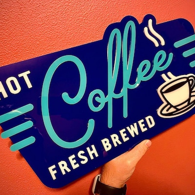 Retro Coffee Sign SVG Laser Cut Files for Glowforge Cutter Artwork ...