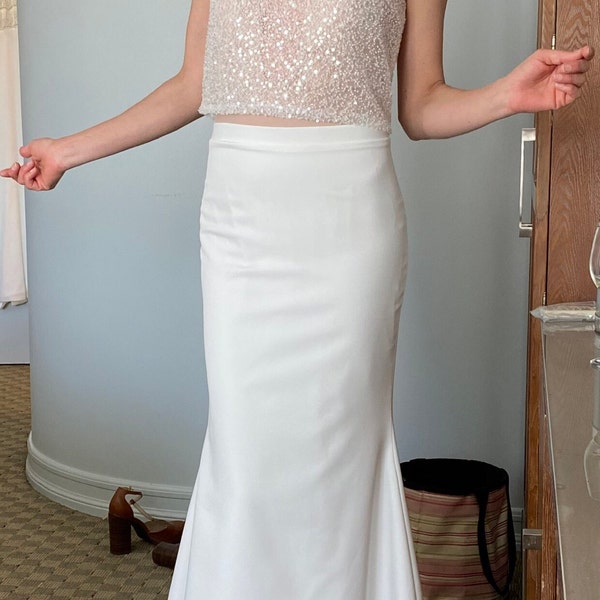 Bridal Lace Crop Top,bridal Top,bridal Separates,sequined Bridal Top ...