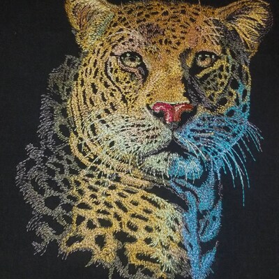 Cheetah Embroidery Design in the Night Series 3 Sizes to Download ...