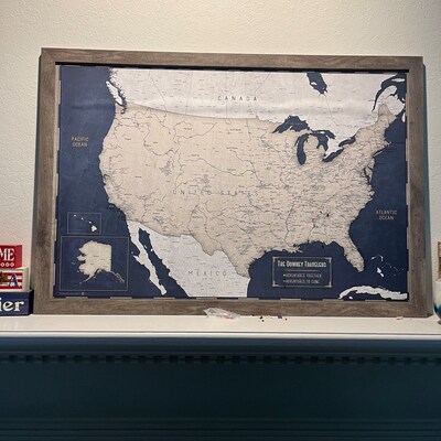 Large USA Push Pin Map Personalized Travel Map of the US Executive ...