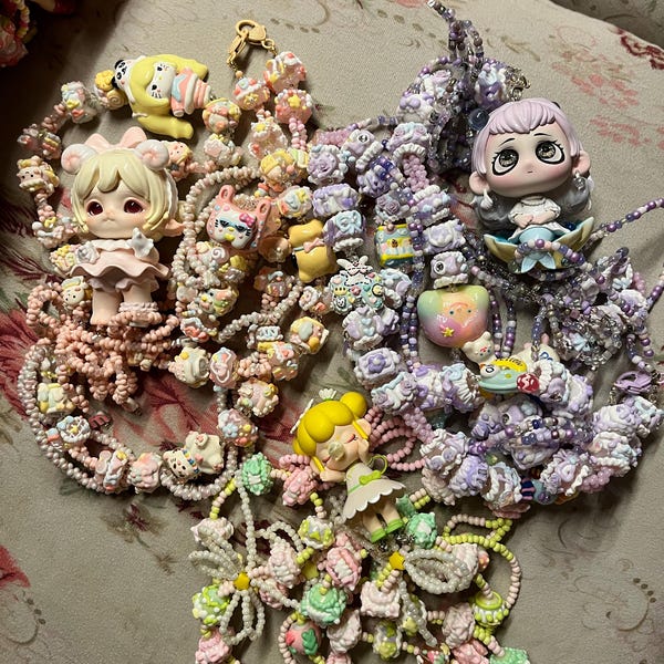 Handmade Crossbody Phone Strap Hand Painted Beads With Figure Toy ...