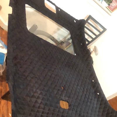 Black Suede Quilted Auto Headliner Fabric Foam Backing Upholstery 58 ...