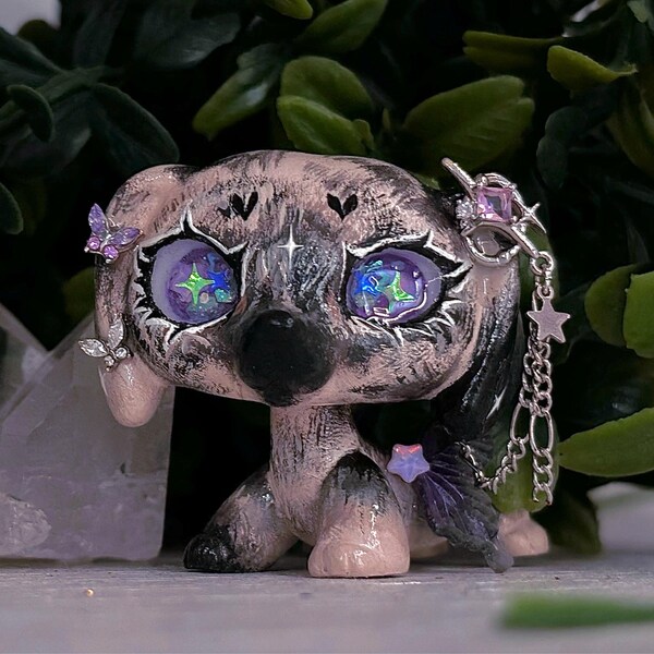 Littlest Pet Shop Custom Glass-eye OOAK || Striped Blue and Black ...