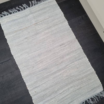 Cotton Flatweave Rug Machine Washable Small Rug Bath/shower Mat White ...