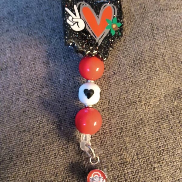 Peace Love Buckeye Badge Reel: Ohio State Retractable ID Holder - Etsy