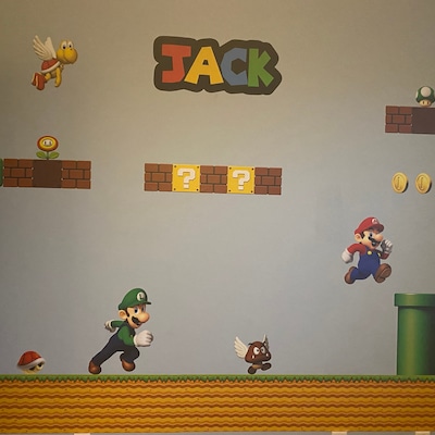 Super Mario Decals, Mario Decals, Game Room, Vintage Nintendo Decals ...