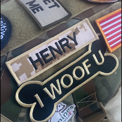 Custom Dog Name Patch Custom Dog Bone Patch for Dog Vest or Accessories ...