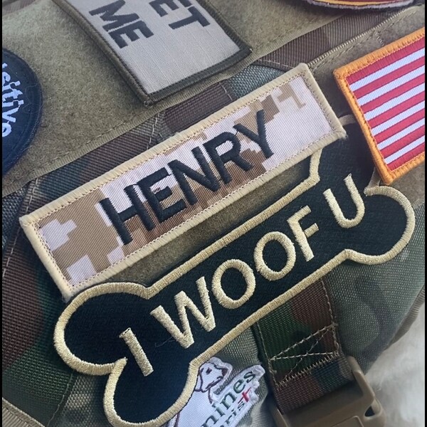 Custom Dog Name Patch - Custom Dog Bone Patch for Dog Vest or ...