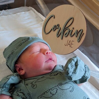 Baby Announcement Sign Birth Announcement Sign 3d Newborn - Etsy