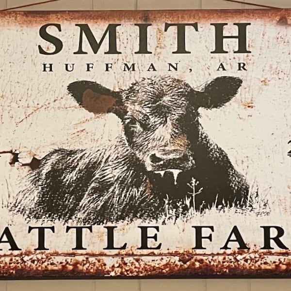 Rustic Cattle Ranch Sign Established Personalized Farmhouse Wall Art ...
