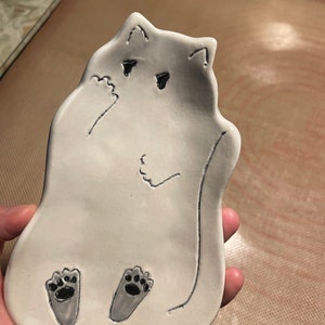 SPOON REST BLACK Cat Body Stoneware Hand Made - Etsy