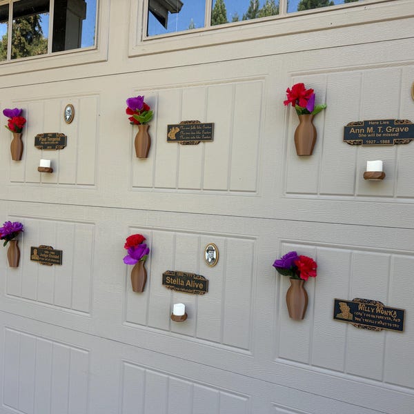 Mausoleum Niche Plaques and Accessories for Halloween; Graveyard ...