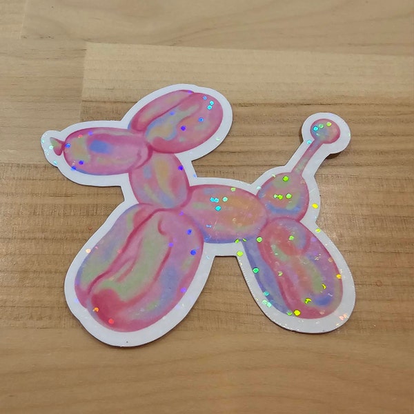 Holographic Balloon Dog Sticker, Cute Dog Sticker, Waterproof Sticker ...