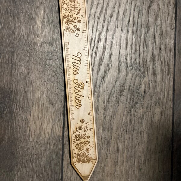 Personalized Engraved Wooden Teacher Ruler | Custom Classroom Tool ...