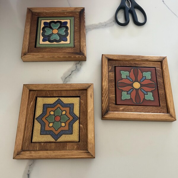 Robust Wooden Ceramic Tile Frame Customizable for Tile Art Real Wood ...