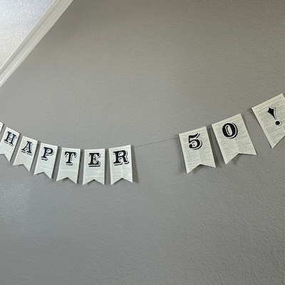 Custom PDF Printable Book Page Birthday Banner, Bookish Party Decor ...