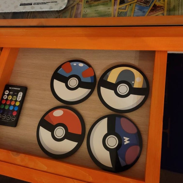 Pokeball Coaster Set Pokemon Gift Geeky Coasters Pokemon Go Pikachu ...