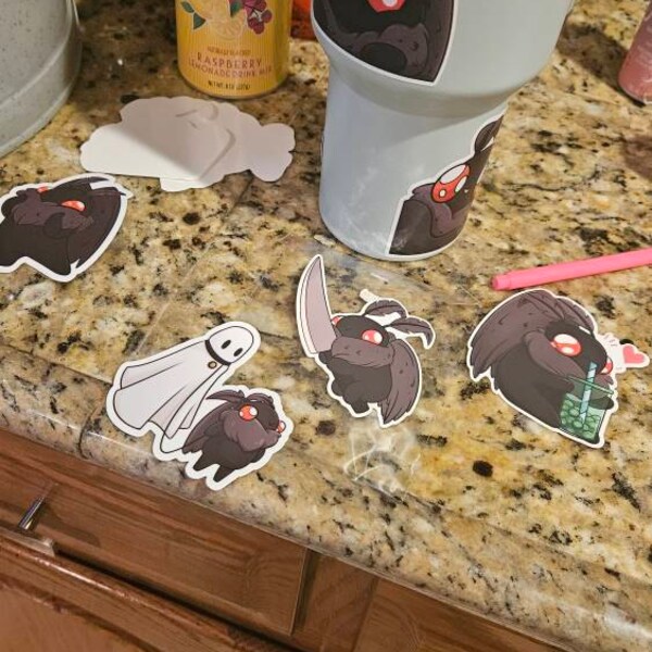 Mothman Magnets! || Cute Cryptid Mothman Magnet Set || Boba Mothman ...