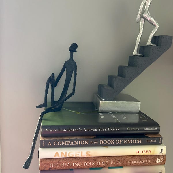 Abstract Metal Human Sculpture – Black Cast Iron Art Statue, Modern ...