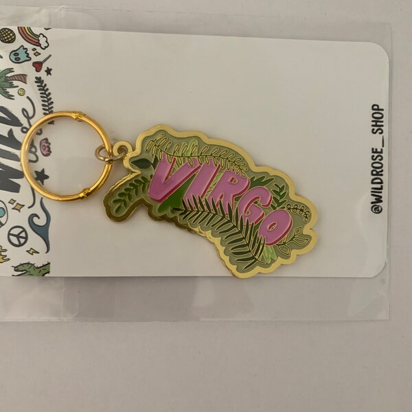 Virgo Zodiac Keychain - Etsy