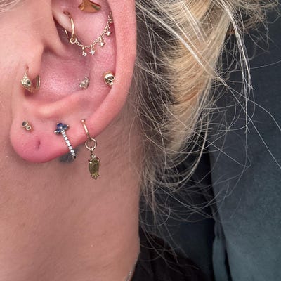 Crescent Moon Ear Cuff, Copper and Silver, Fake Piercing, Cartilage ...