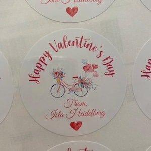 Custom Happy Valentine's Day Stickers, Personalized Valentines Day ...