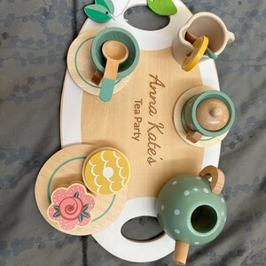 Personalized Wooden Afternoon Tea Play Set Pretend Home Play - Etsy